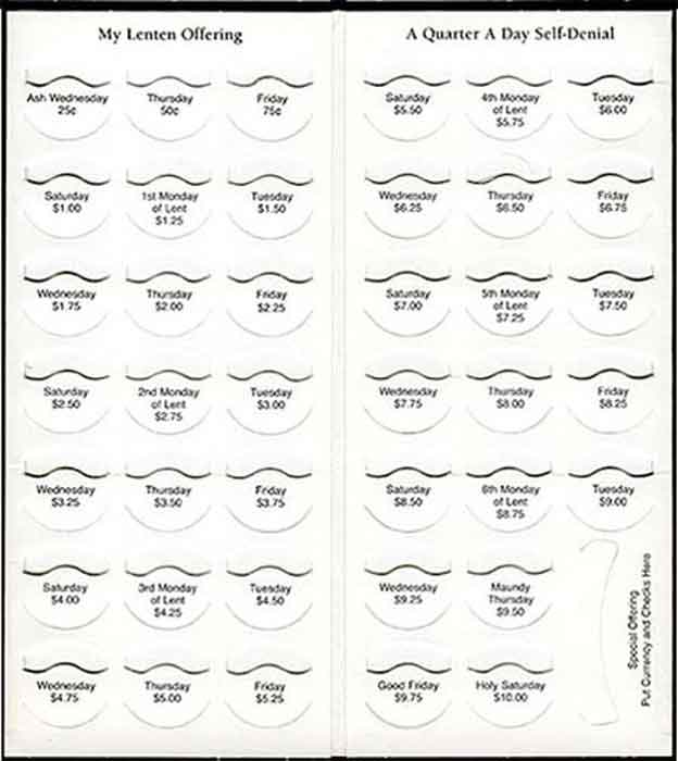 Three Crosses Lenten Gleaner, $10 Yield. 05-5522. Tonini Church Supply