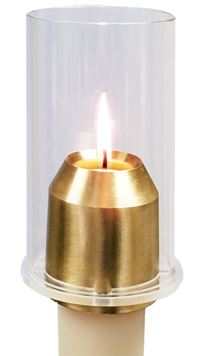 Brass Draft Resistant Candle Follower. 78-0815-XX. Tonini Church Supply