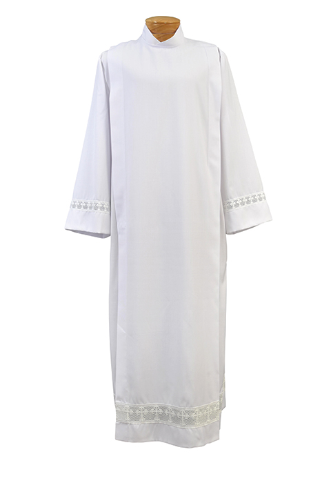 Tropical weight Clergy Alb With Cross Design. 95-4720. Tonini Church Supply
