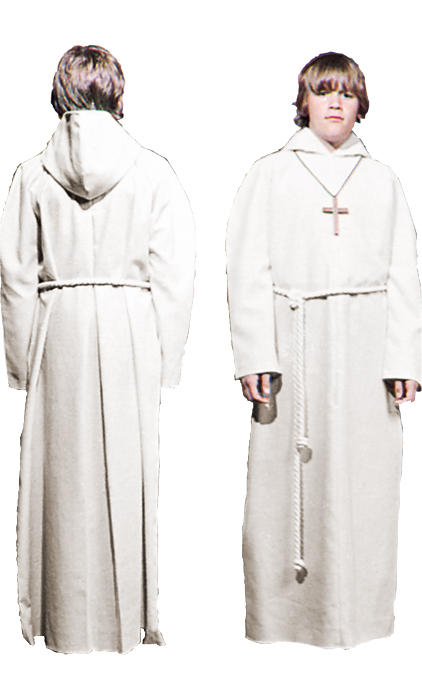Pure White Zipper Front Altar Server Alb. 97-1604. Tonini Church Supply